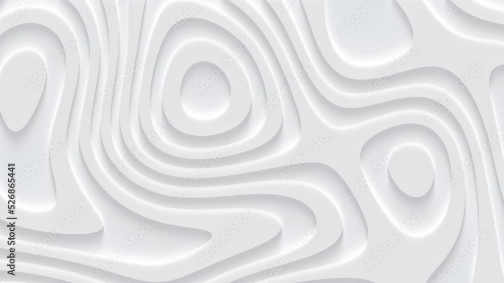 Smooth terrain isolines on the surface. Bright, milky wavy motion ...
