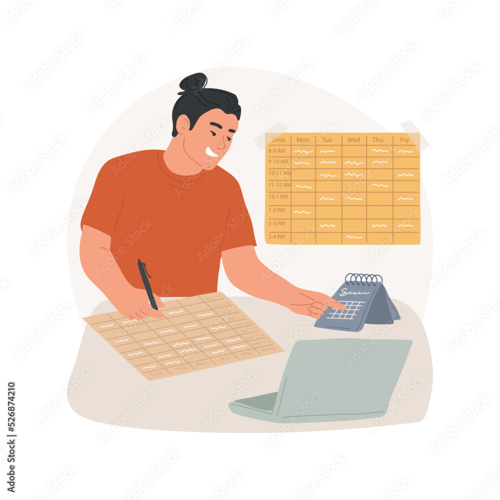 Create daily schedule isolated cartoon vector illustration. Parent ... Create daily schedule isolated cartoon vector illustration. Parent ...