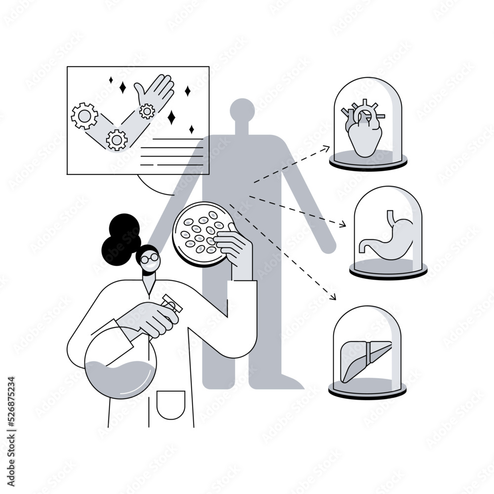 Lab-grown organs abstract concept vector illustration. Laboratory-grown ...