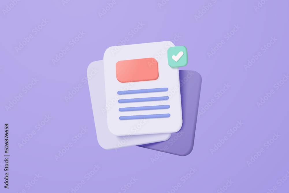 3d white clipboard task management todo check list on purple background ...