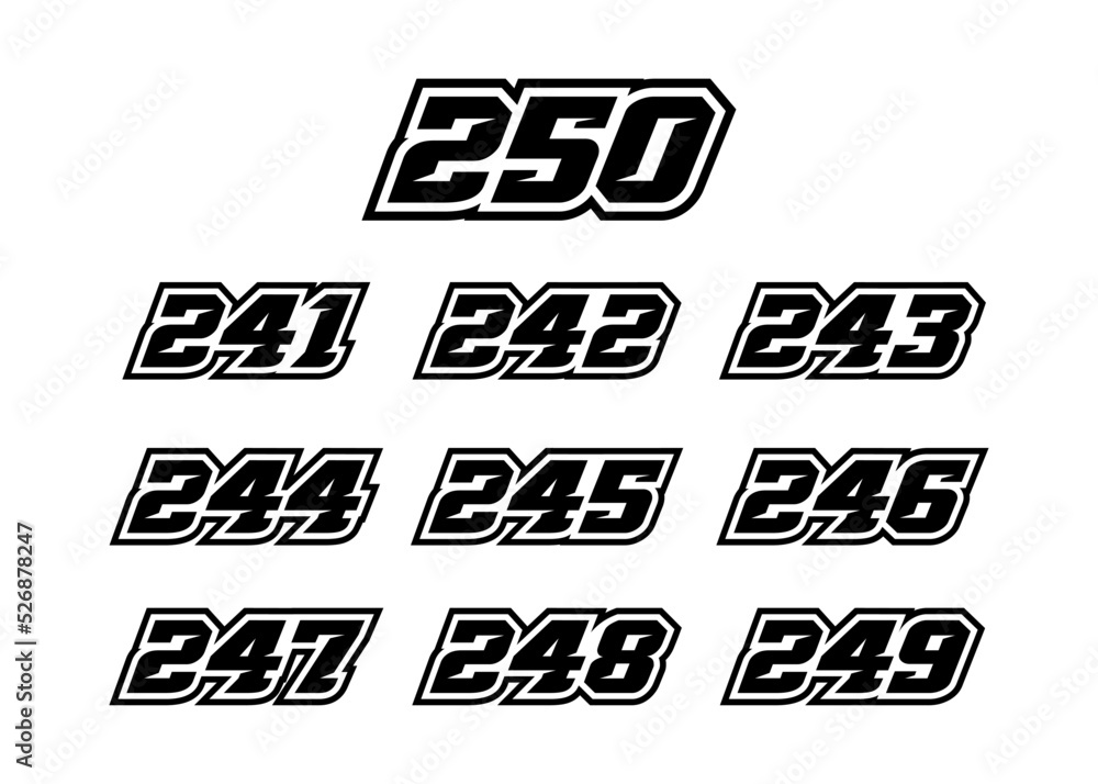Racing Number Logo Design With Frame vector de Stock | Adobe Stock