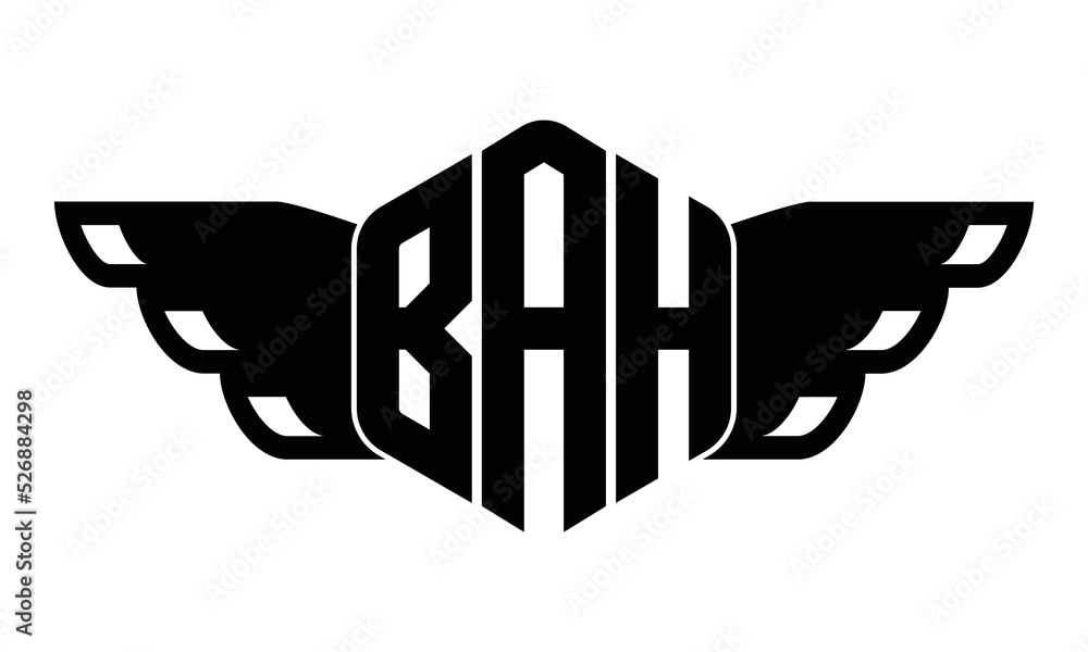 Vetor de BAH three-letter butterfly iconic logo design vector template ...