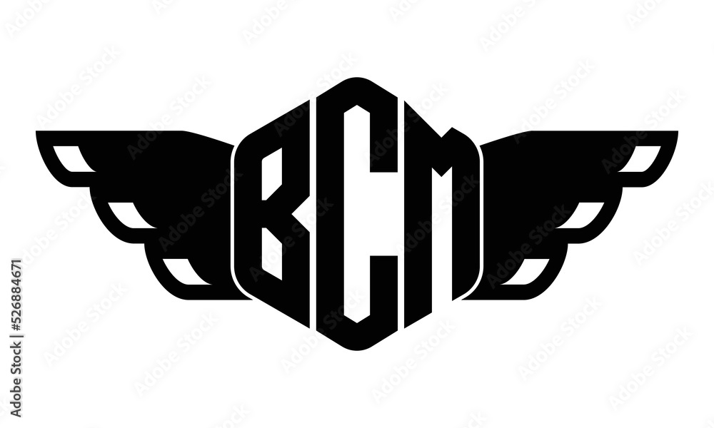 Vettoriale Stock BCM three-letter butterfly iconic logo design vector ...