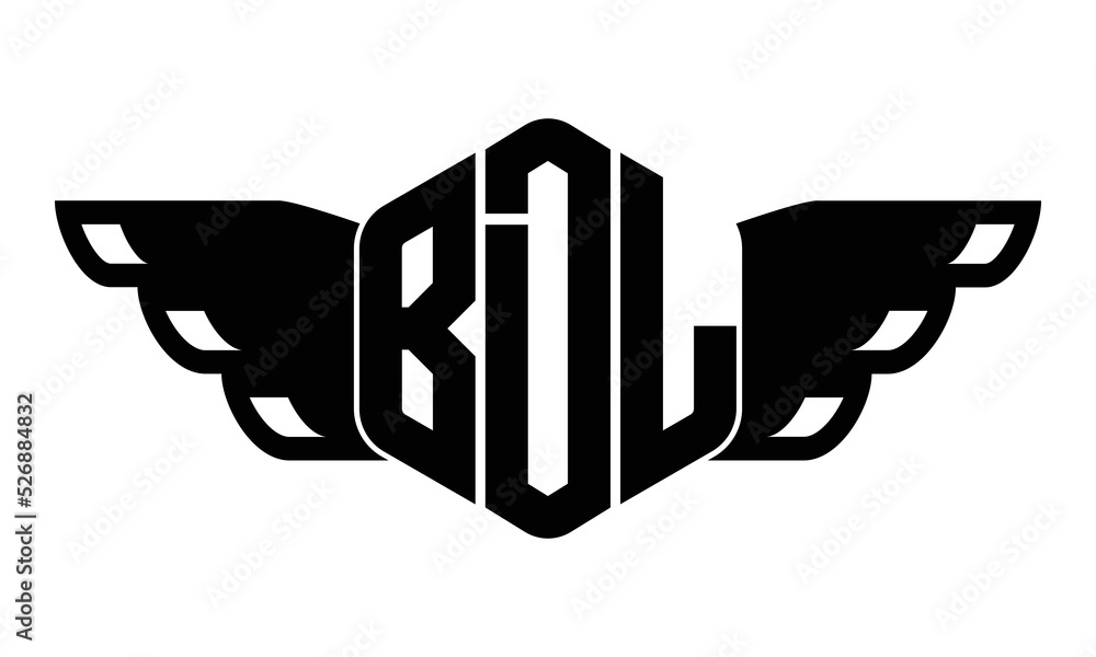 BDL three-letter butterfly iconic logo design vector template | polygon ...