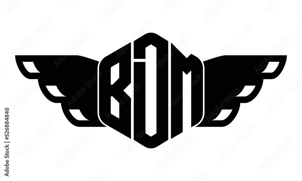 BDM three-letter butterfly iconic logo design vector template | polygon ...