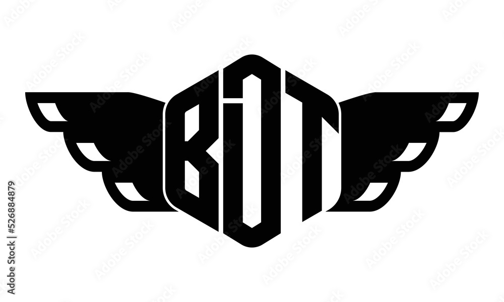 BDT three-letter butterfly iconic logo design vector template | polygon ...
