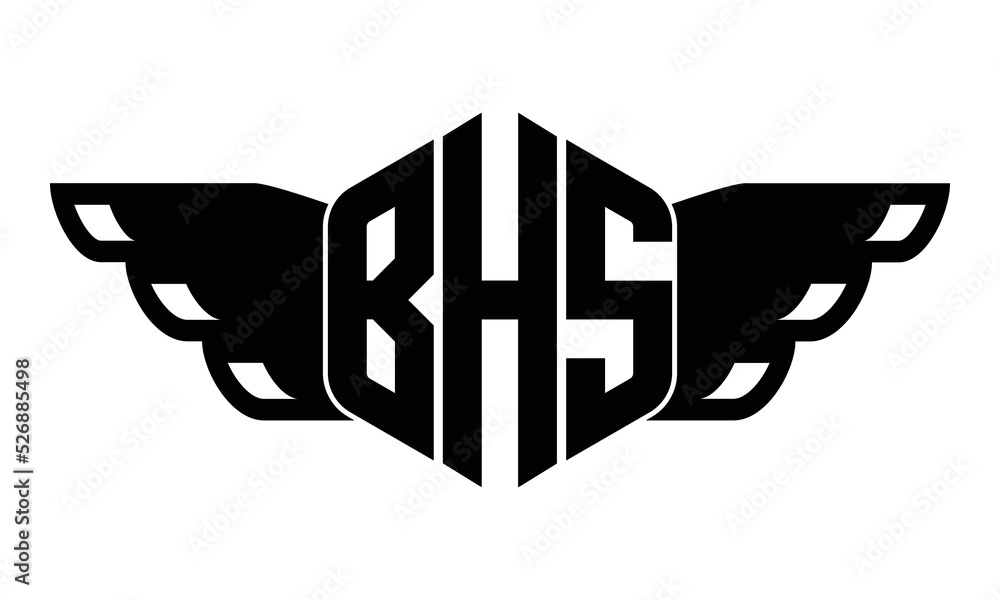 Stockvector BHS three-letter butterfly iconic logo design vector ...