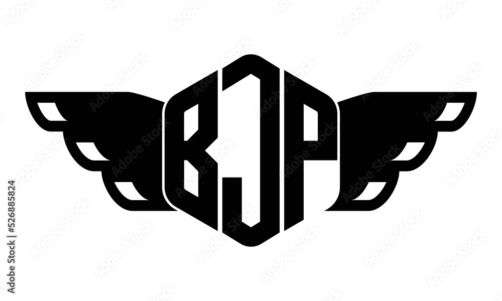 BJP three-letter butterfly iconic logo design vector template | polygon ...