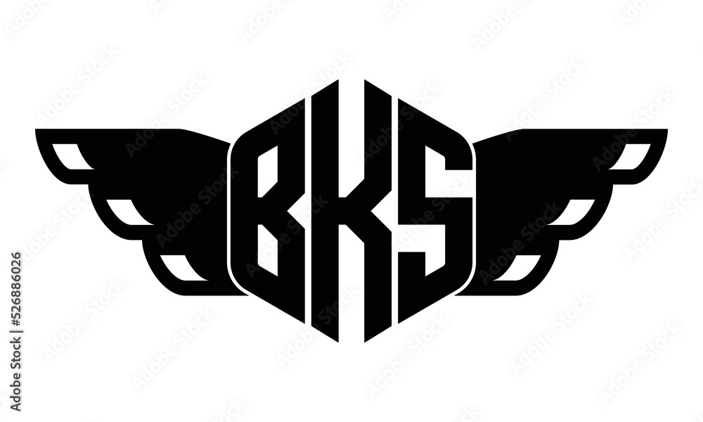BKS three-letter butterfly iconic logo design vector template | polygon ...