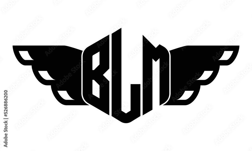 BLM three-letter butterfly iconic logo design vector template | polygon ...