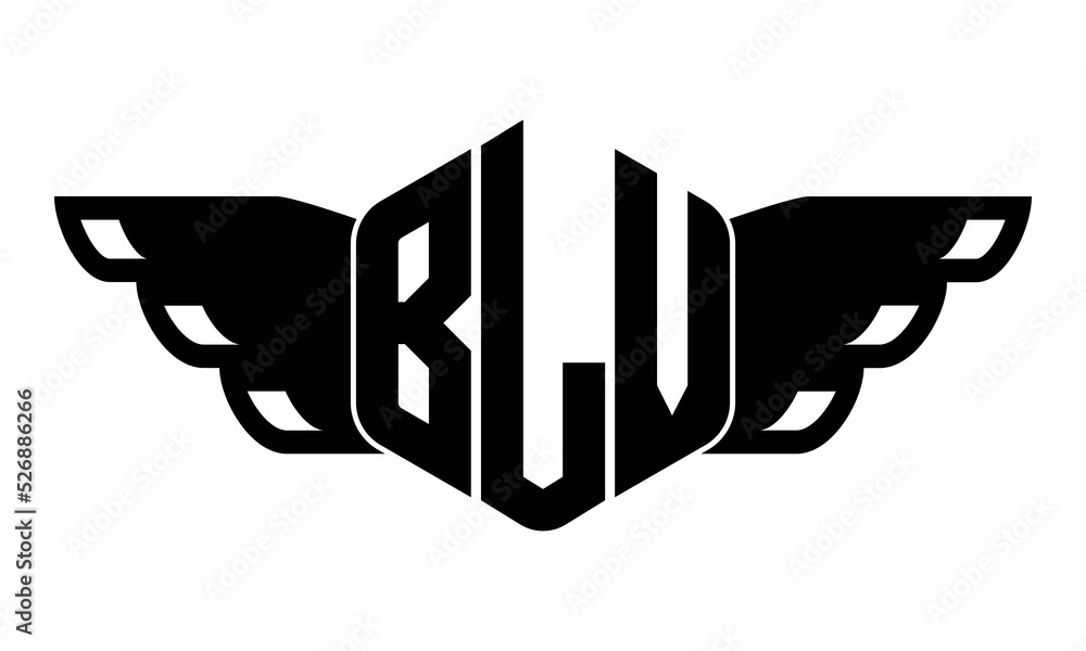 BLV three-letter butterfly iconic logo design vector template | polygon ...
