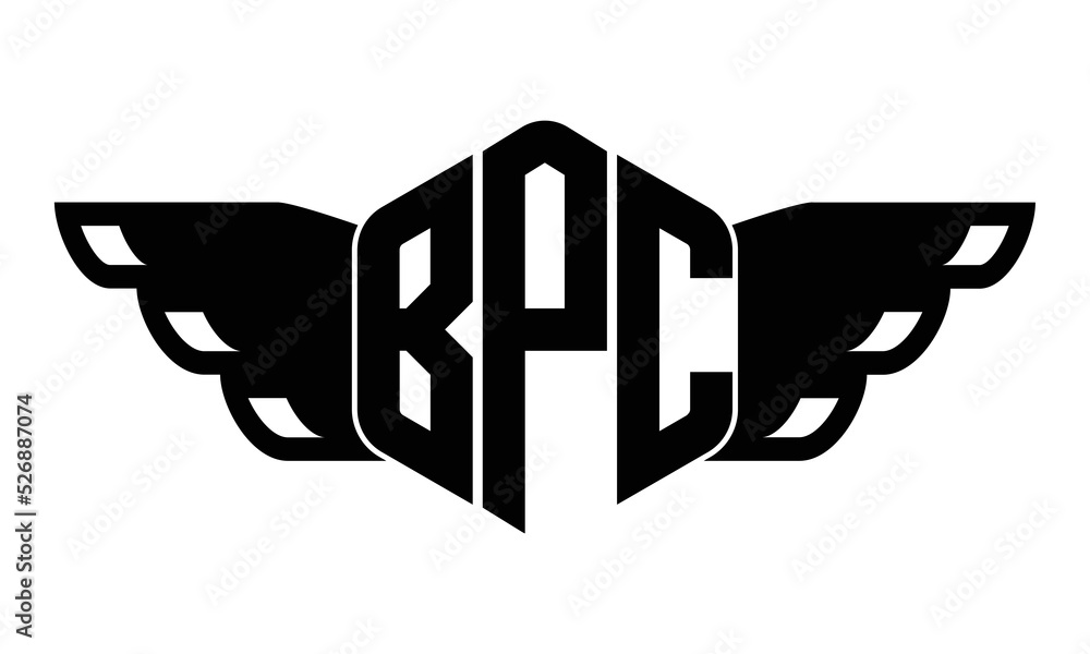 Stockvector BPC three-letter butterfly iconic logo design vector ...