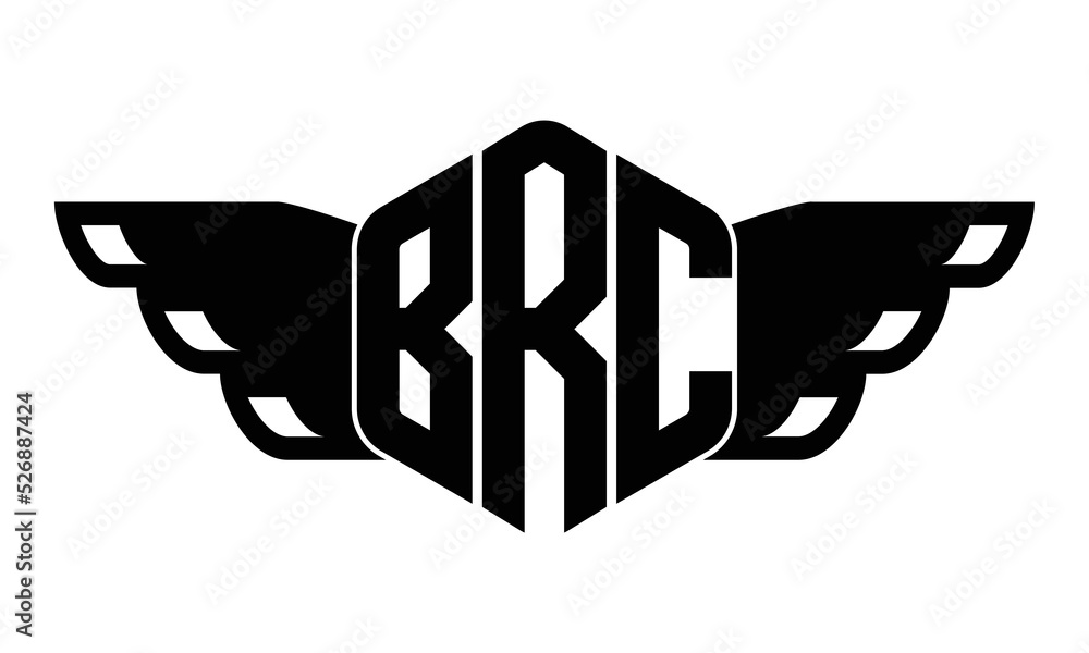 BRC three-letter butterfly iconic logo design vector template | polygon ...