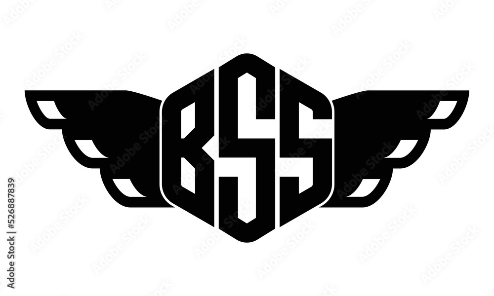 BSS three-letter butterfly iconic logo design vector template | polygon ...