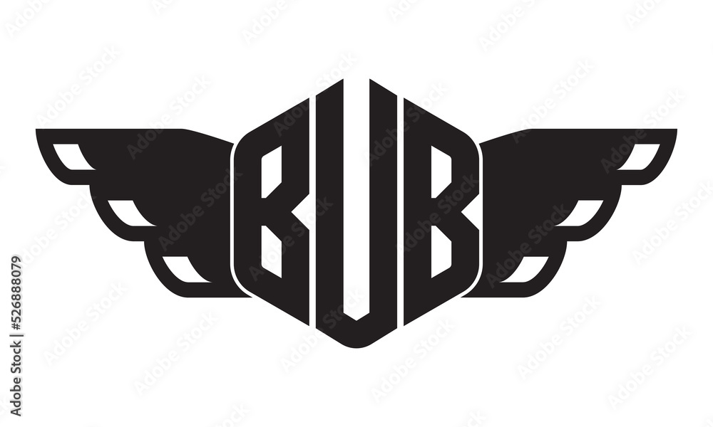 BUB three-letter butterfly iconic logo design vector template | polygon ...