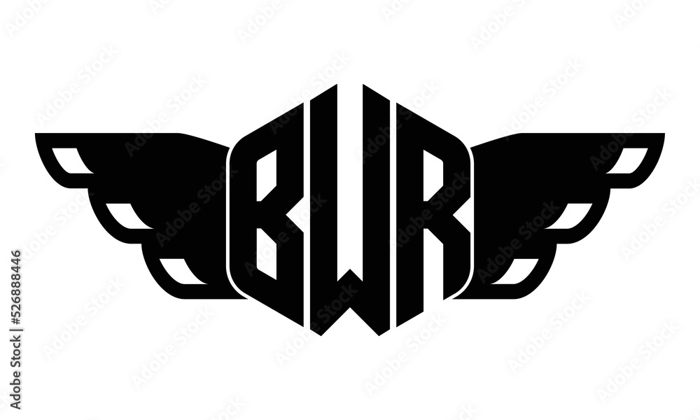 BWR three-letter butterfly iconic logo design vector template | polygon ...