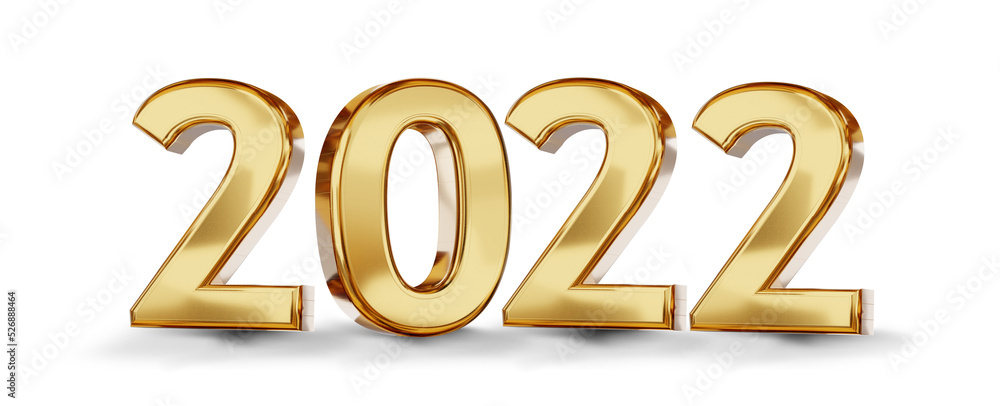 2022 golden bold year symbol isolated 3d-illustration Stock ...