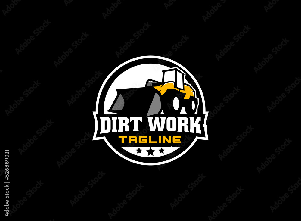 Loader logo vector for construction company. Heavy equipment template ...