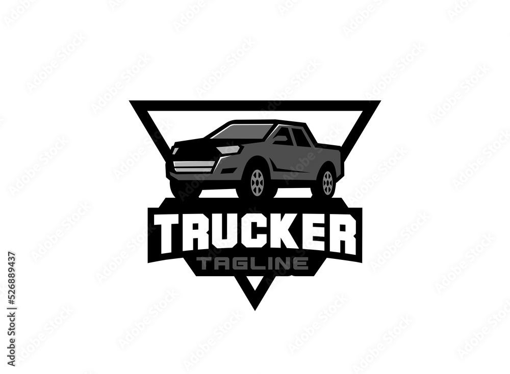 Truck logo vector for construction company. Vehicle equipment template ...