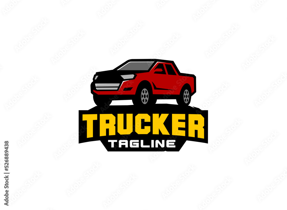Truck logo vector for construction company. Vehicle equipment template ...