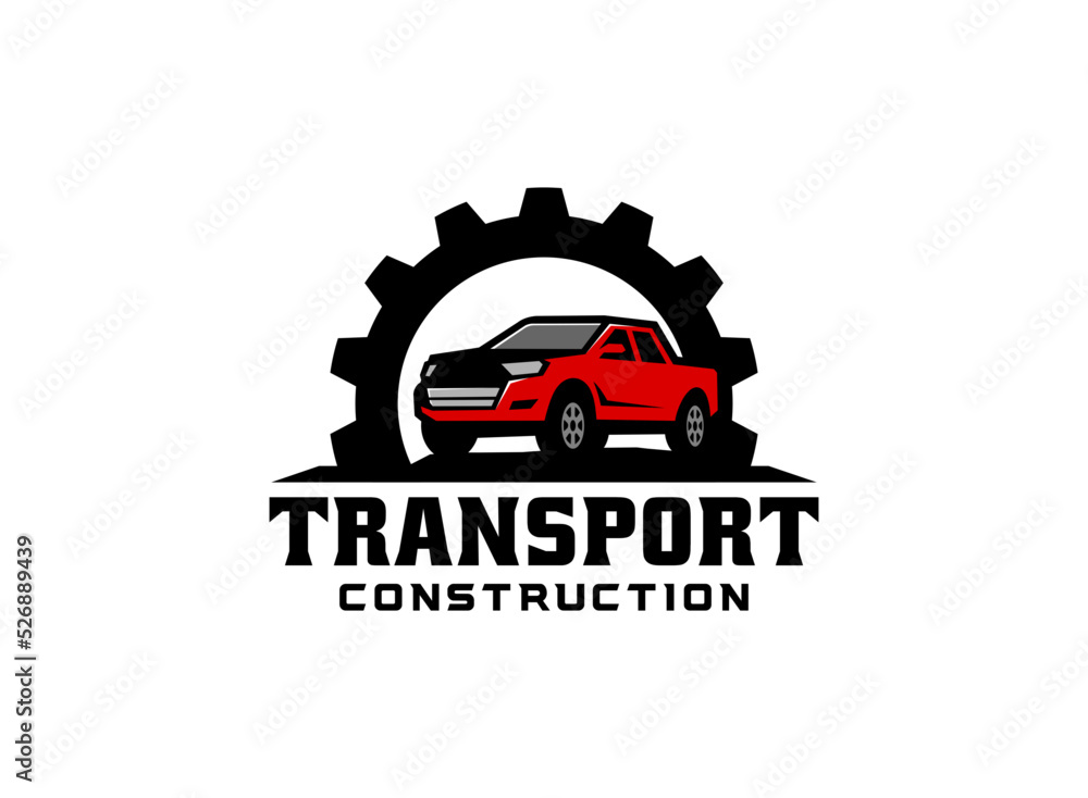 Truck logo vector for construction company. Vehicle equipment template ...