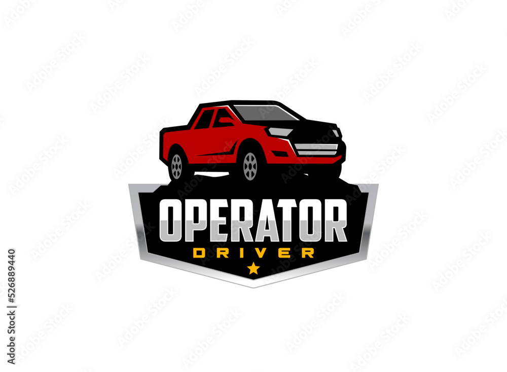 Truck logo vector for construction company. Vehicle equipment template ...