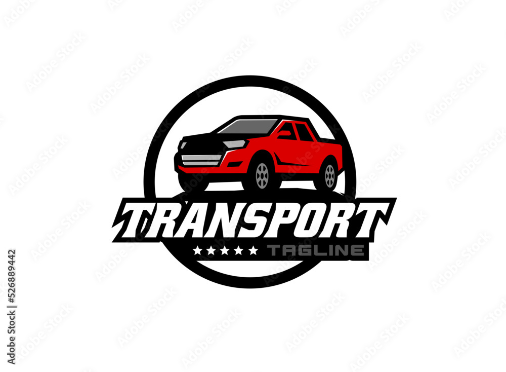 Truck logo vector for construction company. Vehicle equipment template ...