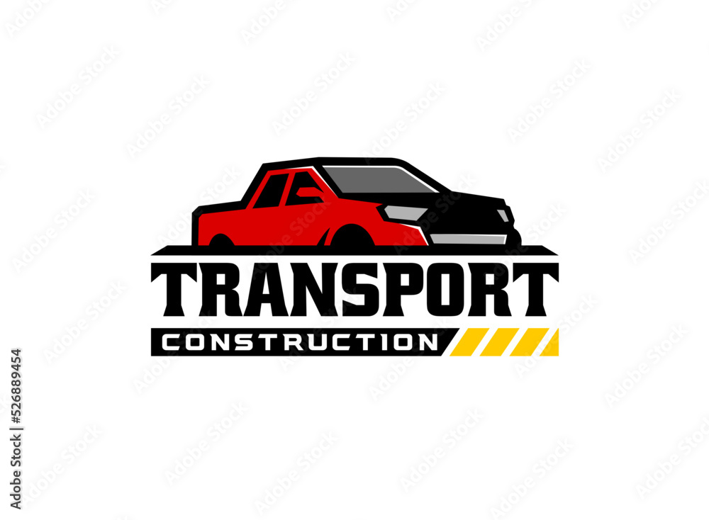 Truck logo vector for construction company. Vehicle equipment template ...