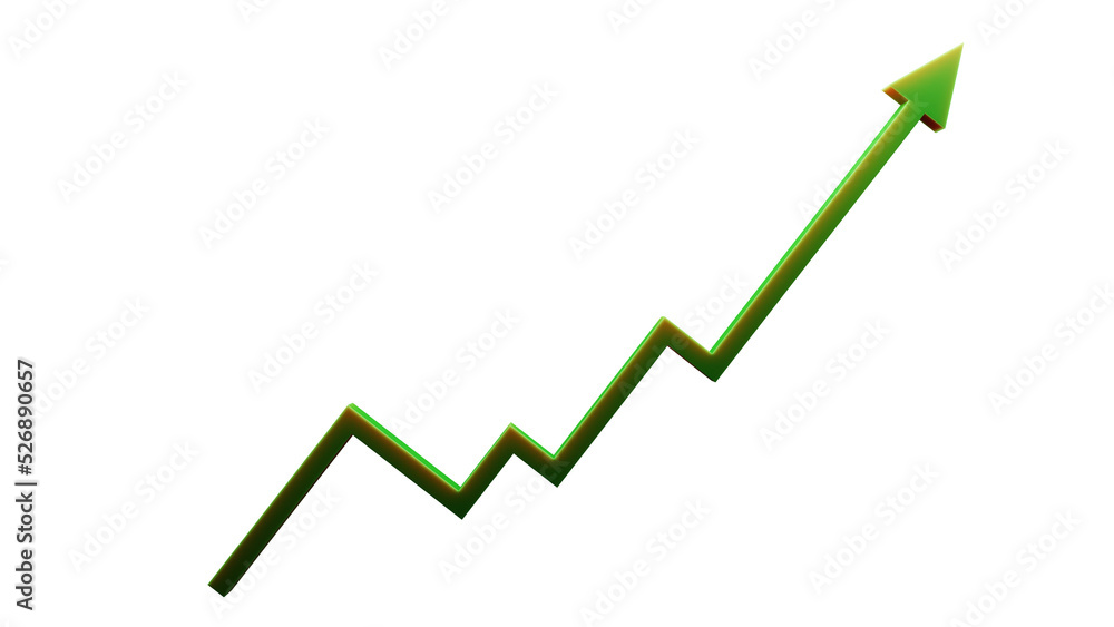 Green stock chart arrow 3d render png with transparent background Stock ...