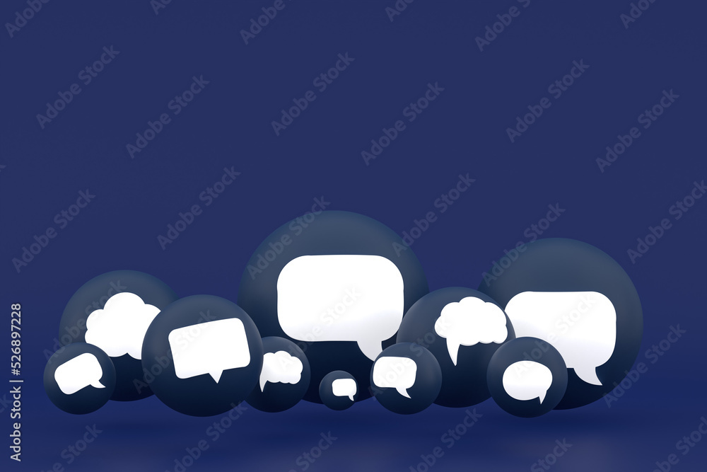 Idea comment or think reactions emoji 3d render,social media balloon ...