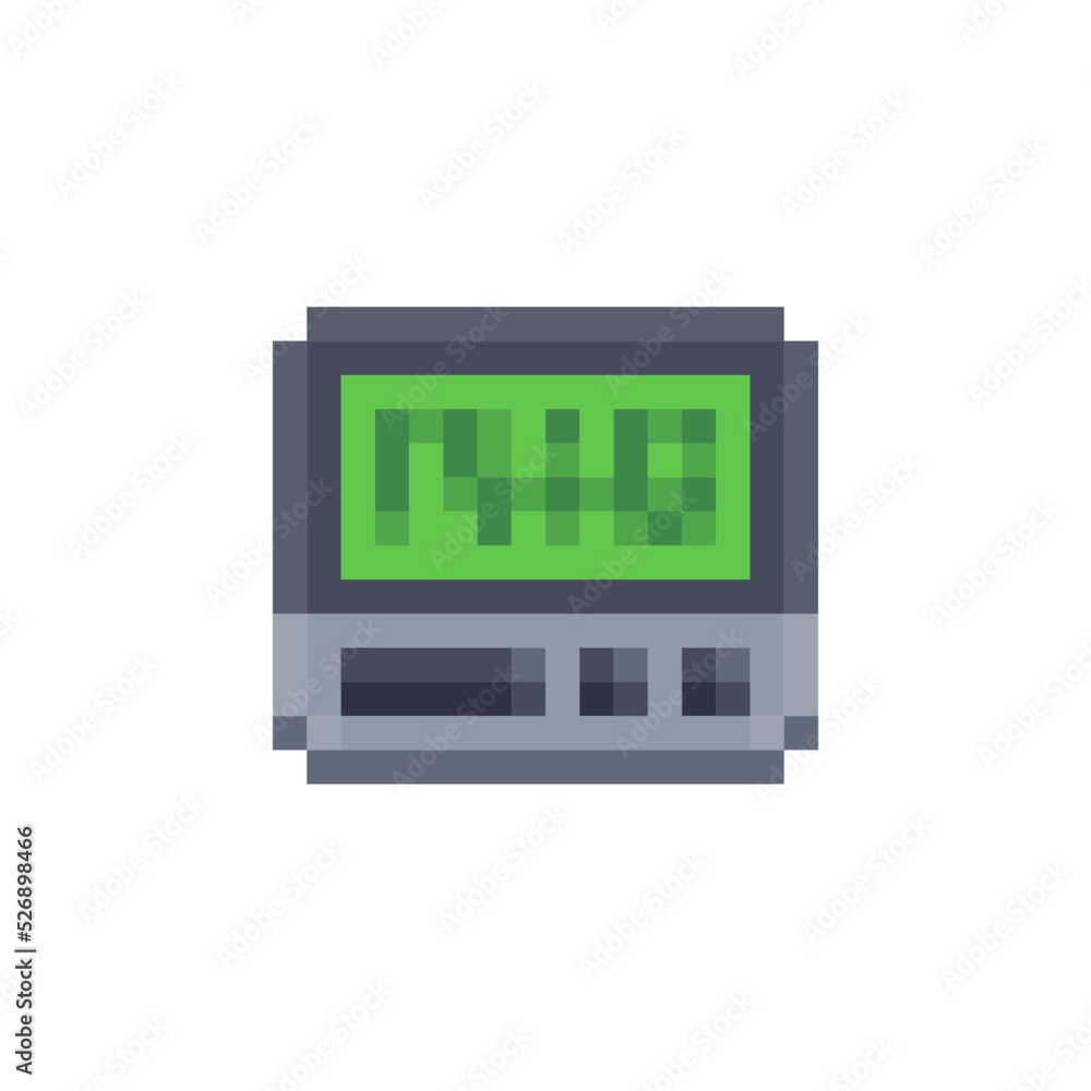 Pager icon. Pixel art. Flat style. Retro device. Old school computer graphic design. 8-bit ...