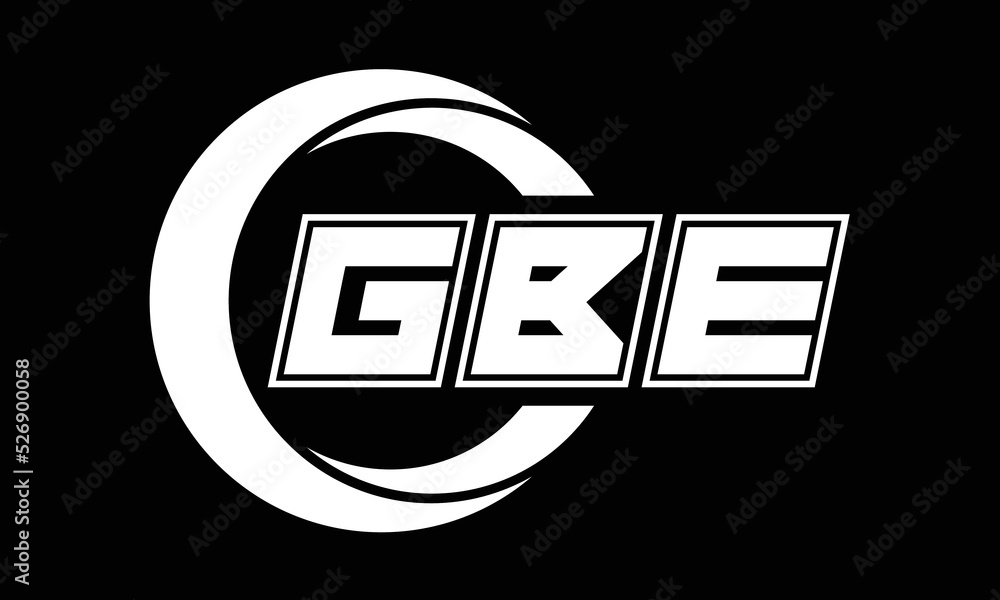 GBE three-letter circle logo design. custom font black and white logo ...