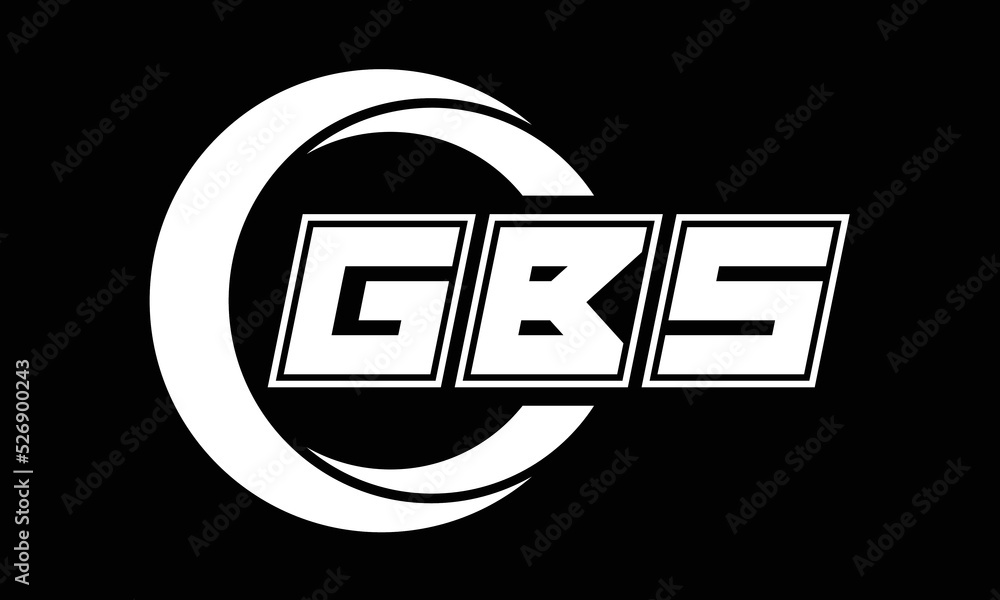 GBS three-letter circle logo design. custom font black and white logo ...
