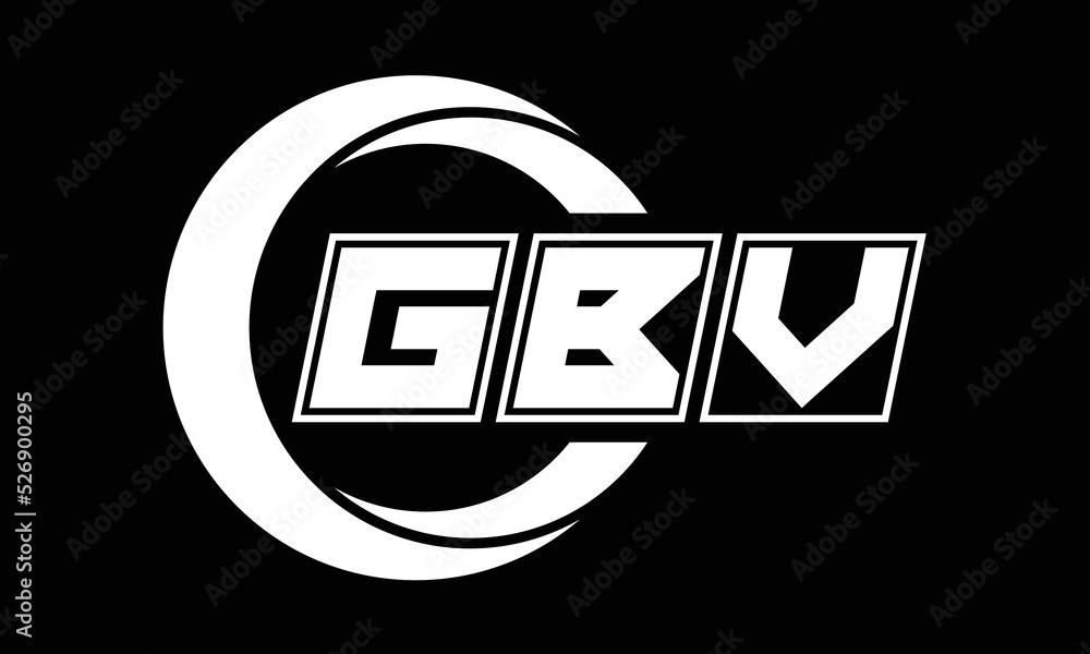 GBV three-letter circle logo design. custom font black and white logo ...