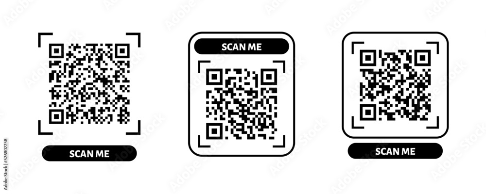 Scan me QR code design. QR code for payment, text transfer with scan me ...