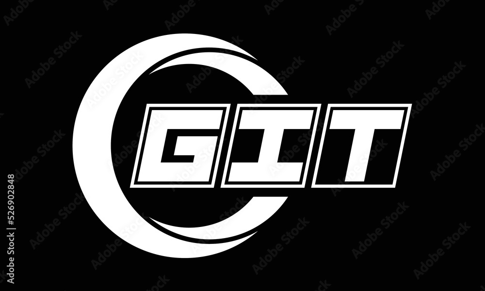 GIT three-letter circle logo design. custom font black and white logo ...