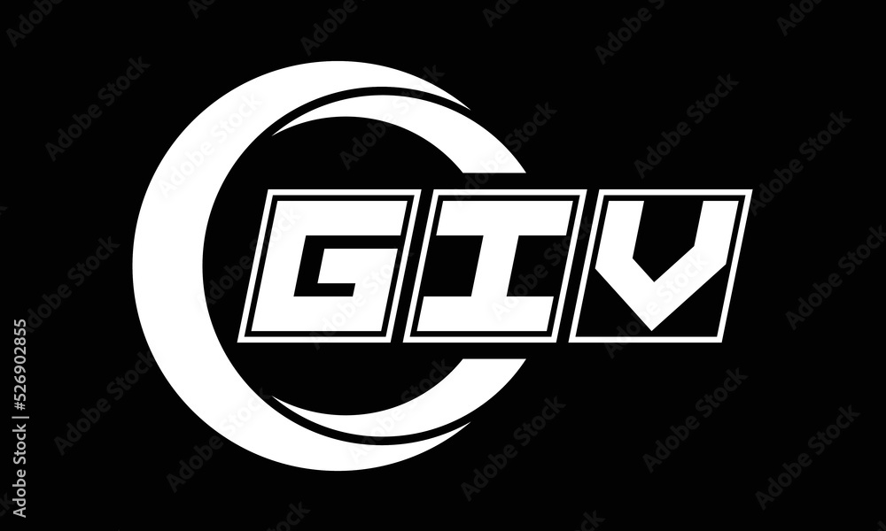 GIV three-letter circle logo design. custom font black and white logo ...