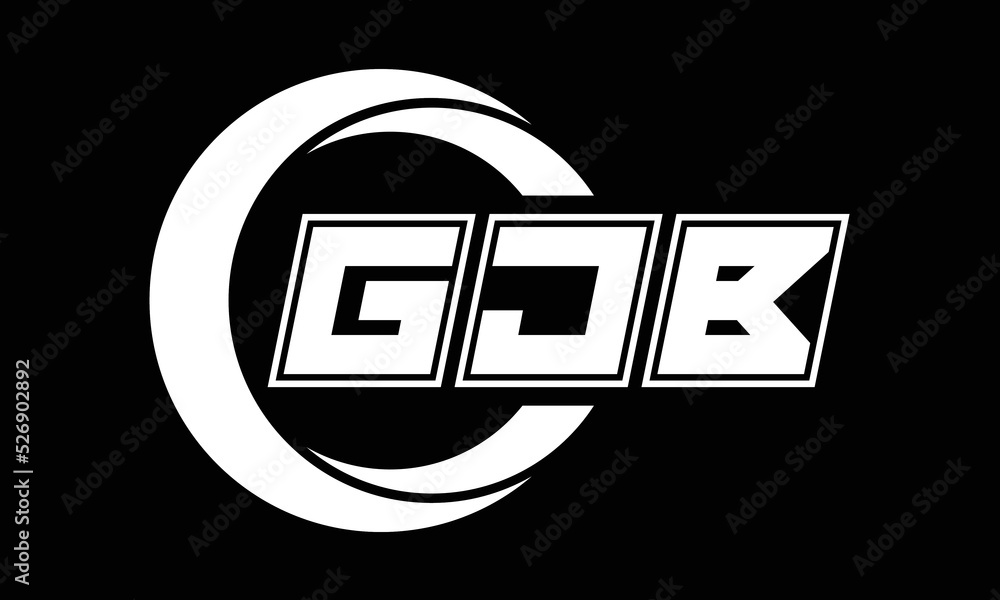 GJB three-letter circle logo design. custom font black and white logo vector template | abstract ...
