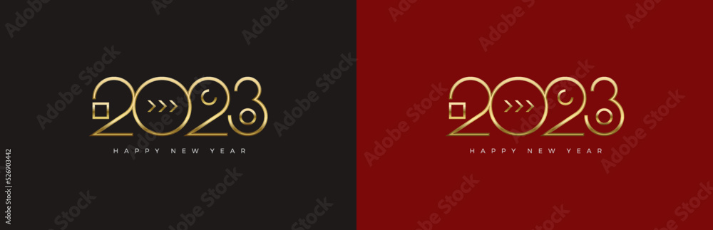 2023 logo design with line art style, for new year poster Stock Vector ...
