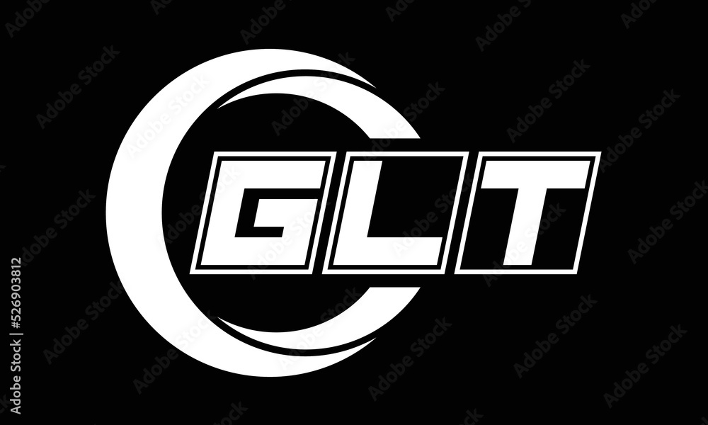 GLT three-letter circle logo design. custom font black and white logo ...
