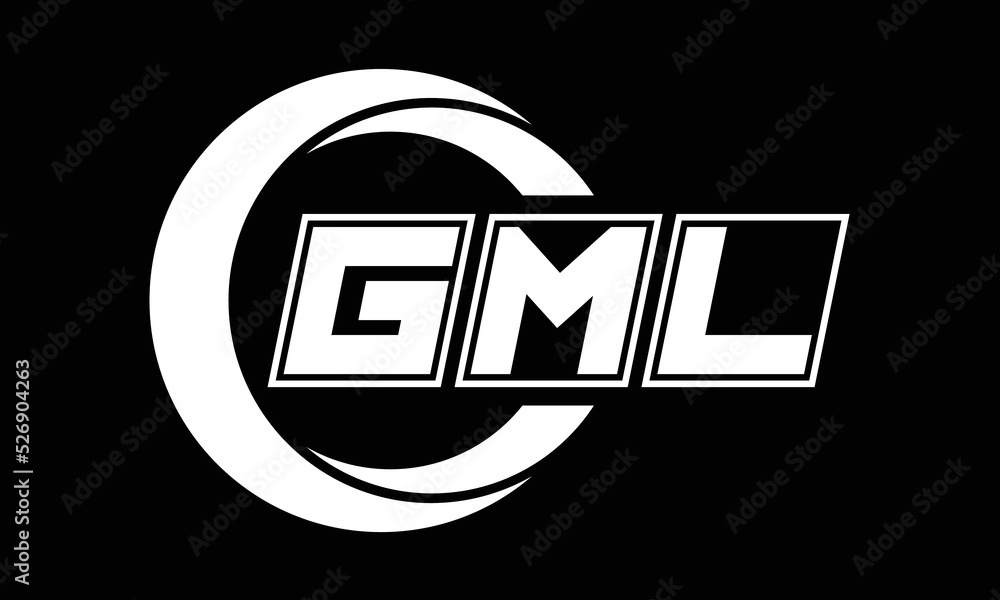 GML three-letter circle logo design. custom font black and white logo ...