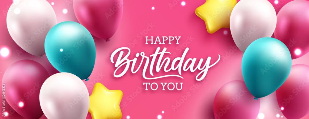 Birthday greeting vector background design. Happy birthday to you text ...