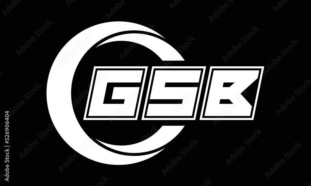 GSB three-letter circle logo design. custom font black and white logo ...