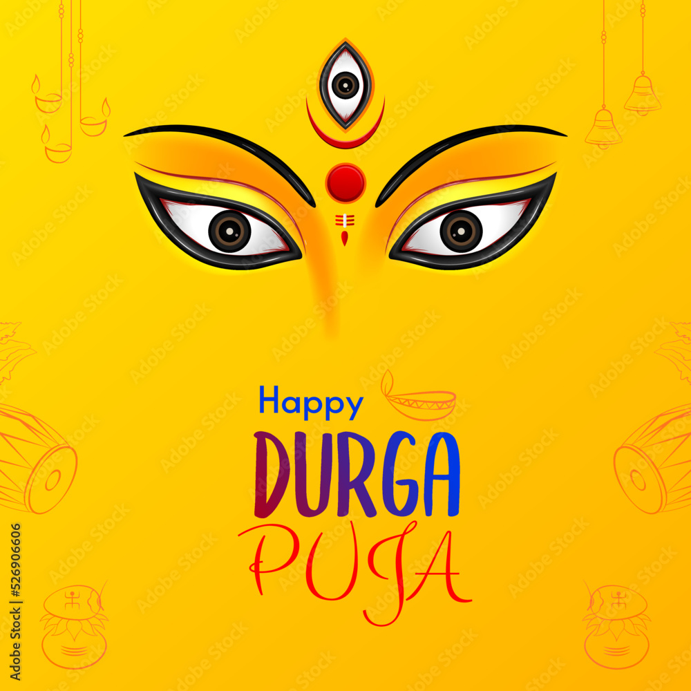 happy durga puja creative social media post template design Stock ...