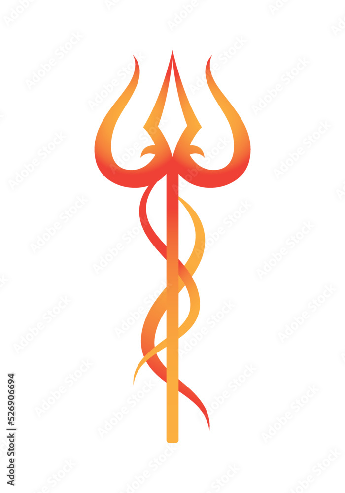 Trishool tattoo symbol vector isolated. Trident, weapon of lord shiva ...