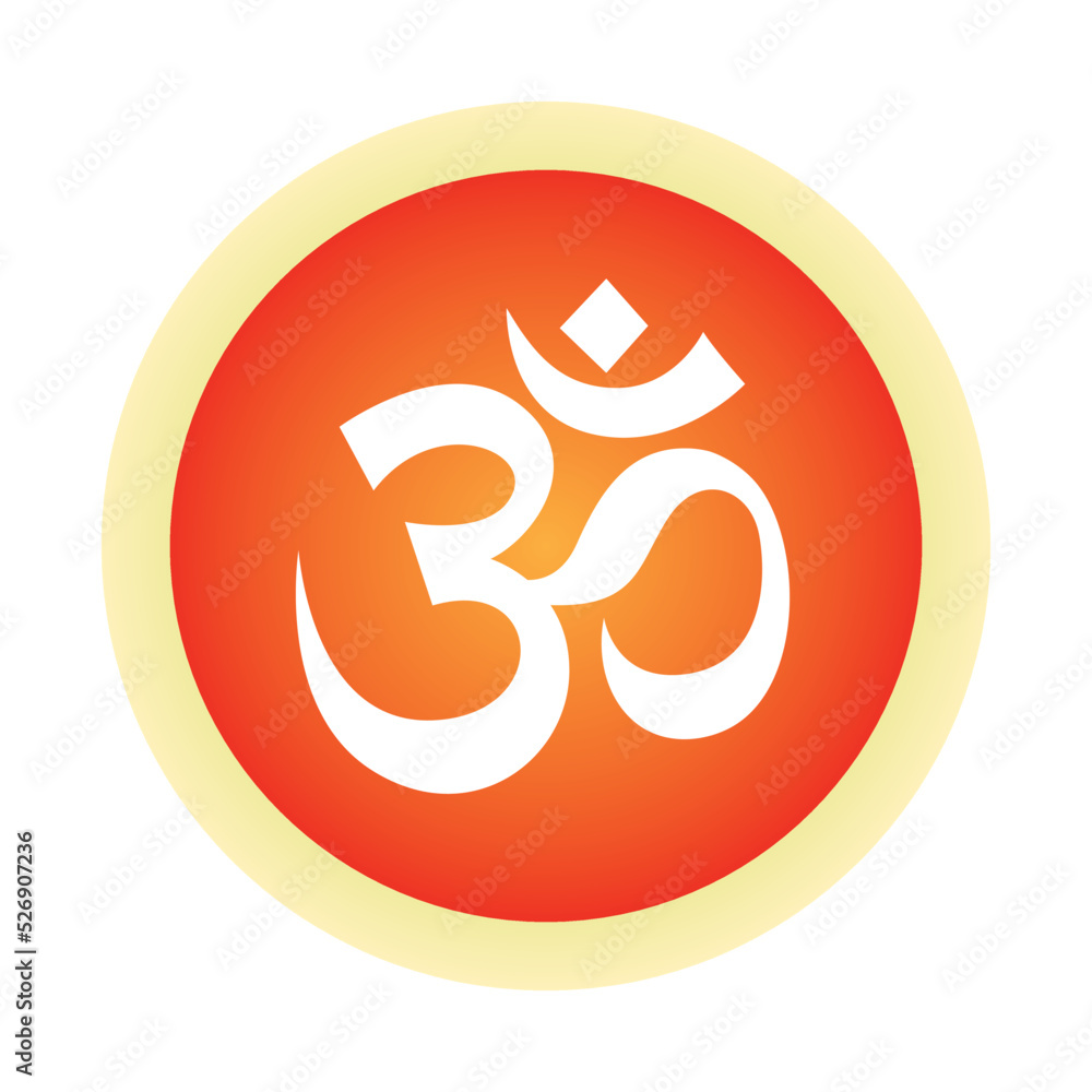 Bright glowing OM icon. Om Indian sacred sound. The symbol of the ...