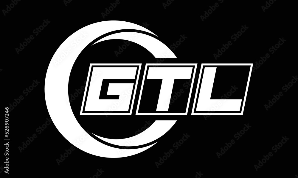 GTL three-letter circle logo design. custom font black and white logo ...