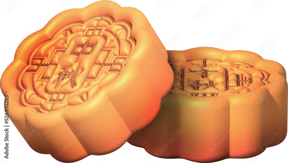 Moon cake 3d rendering elements for the mid-autumn festival Stock ...