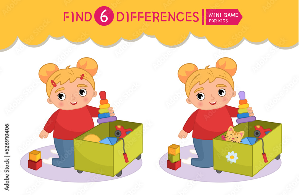 Find differences. Educational game for children. Cartoon vector ...