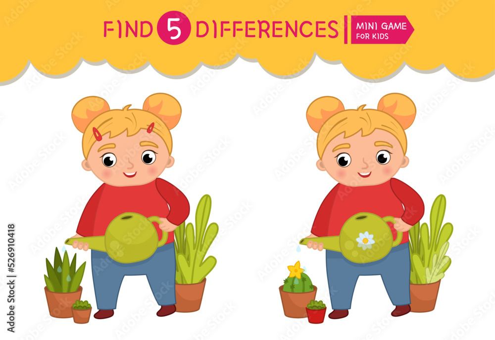 Find differences. Educational game for children. Cartoon vector ...